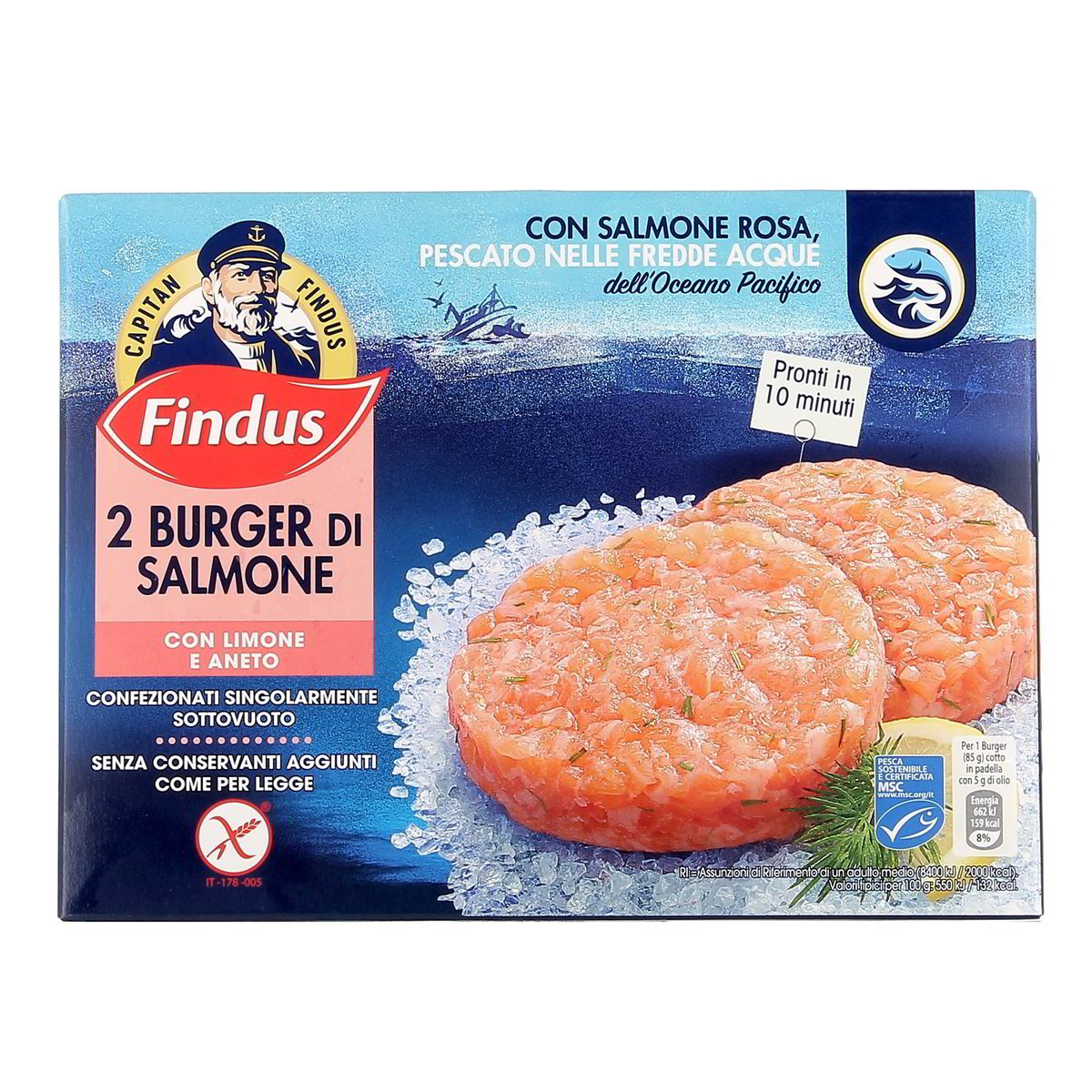 2 BURGER DI SALMONE FINDUS 170 g in dettaglio | Gros Spesa Online
