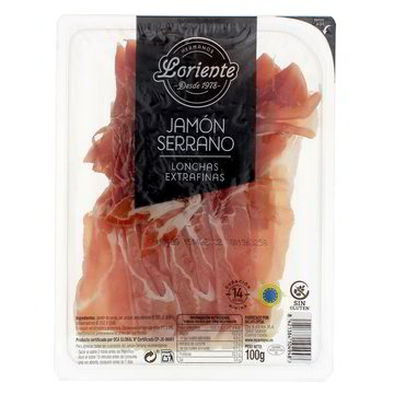 JAMON SERANO PROSCIUTTO CRUDO LORIENTE 100 g in dettaglio | Gros Spesa ...